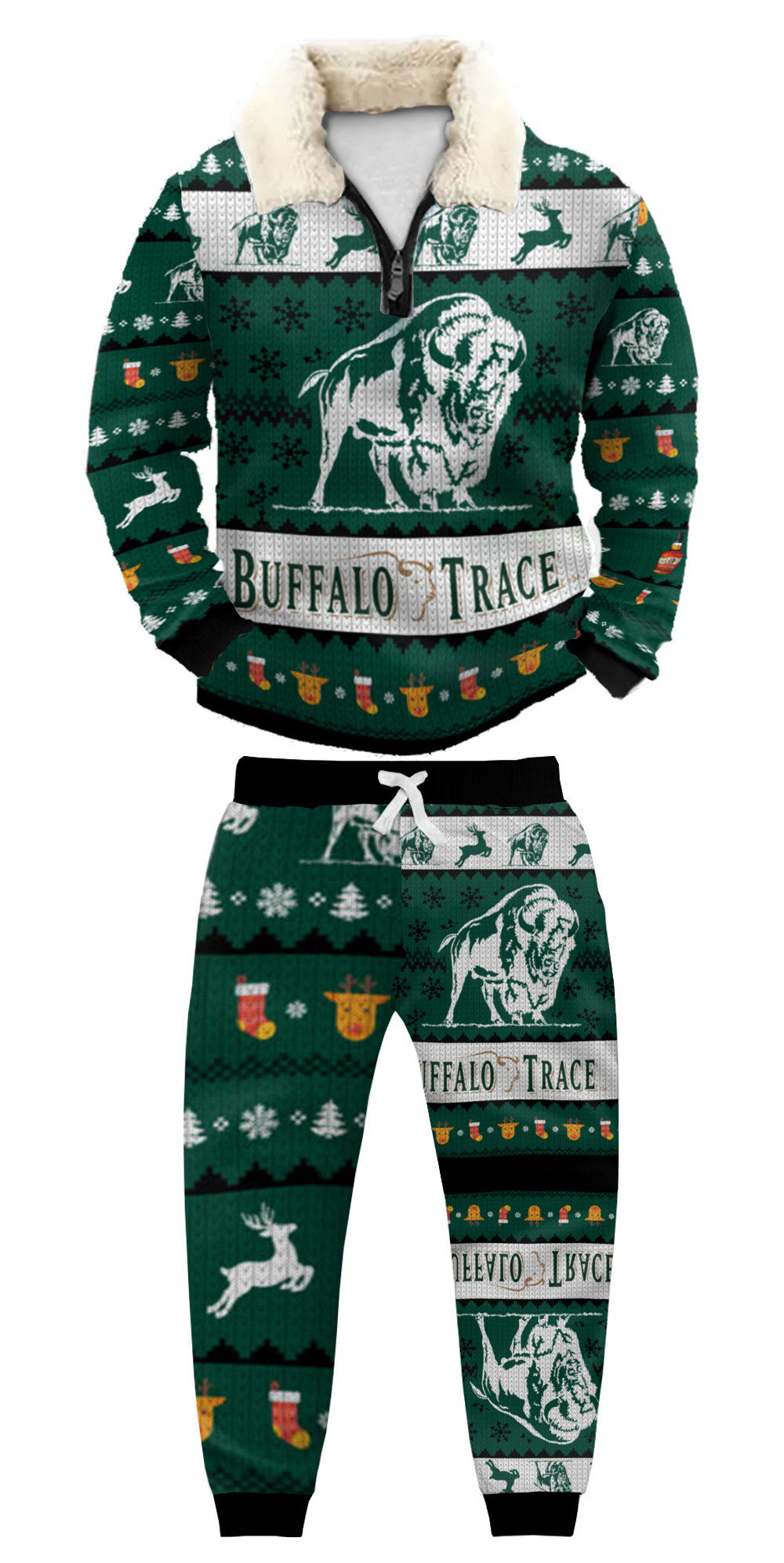 Christmas Ugly Quarter Zip Sweatshirt & Sweatpant Set Edition208 – Sevogue
